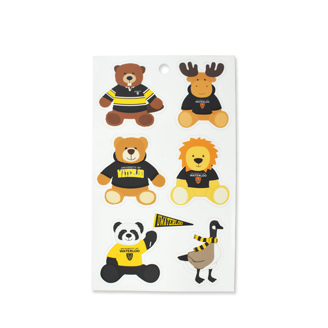 UWaterloo Animals Sticker Sheet – W Store