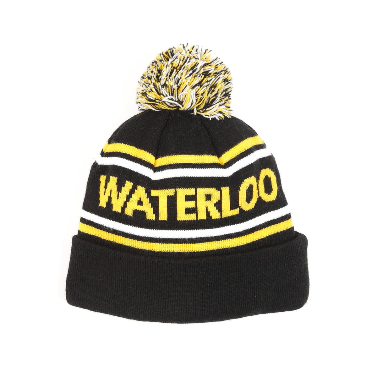 UWaterloo Striped Toque with Pom – W Store